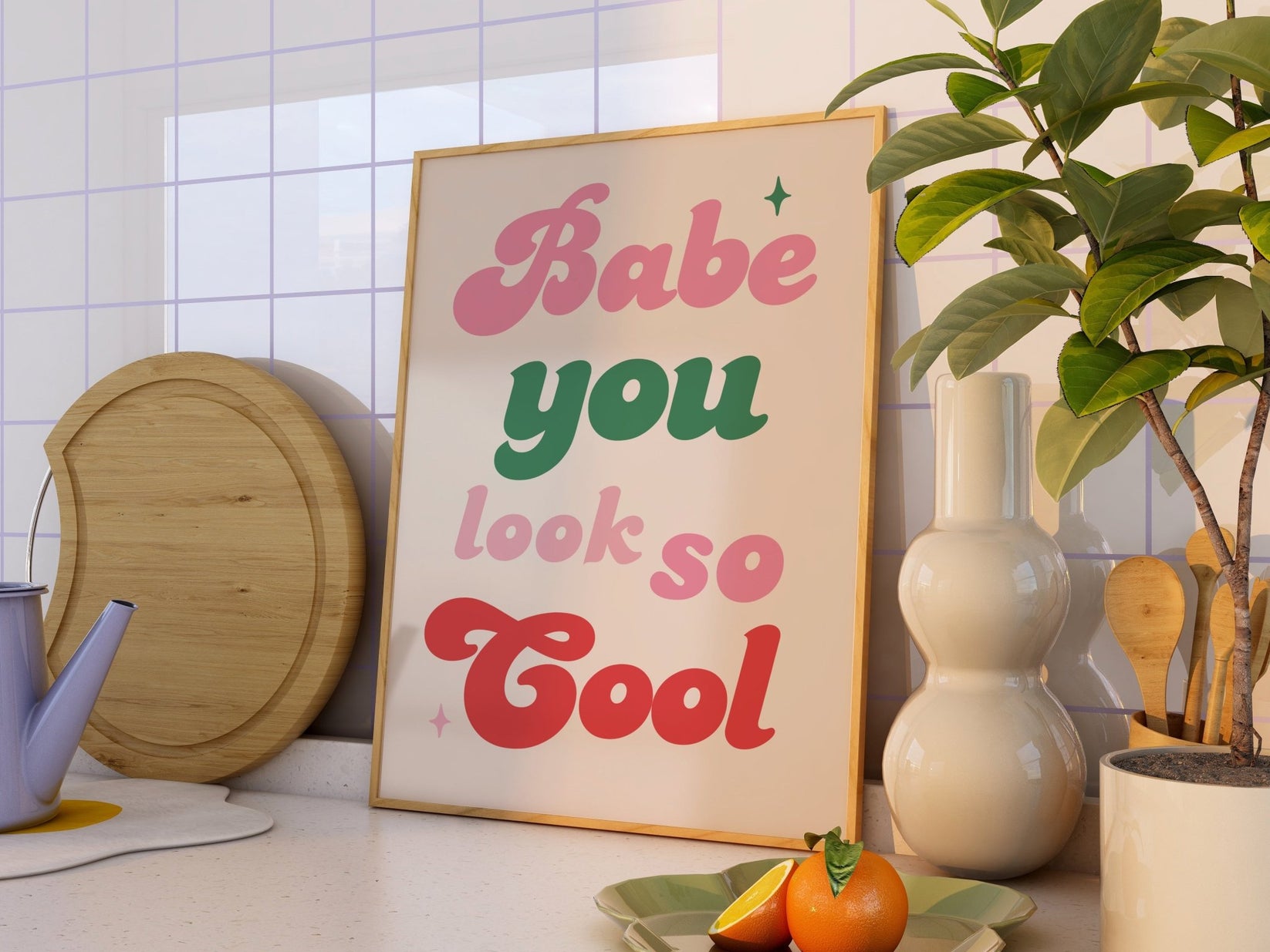 Babe You Look So Cool Print | Unique Wall Art from Moonshine Prints