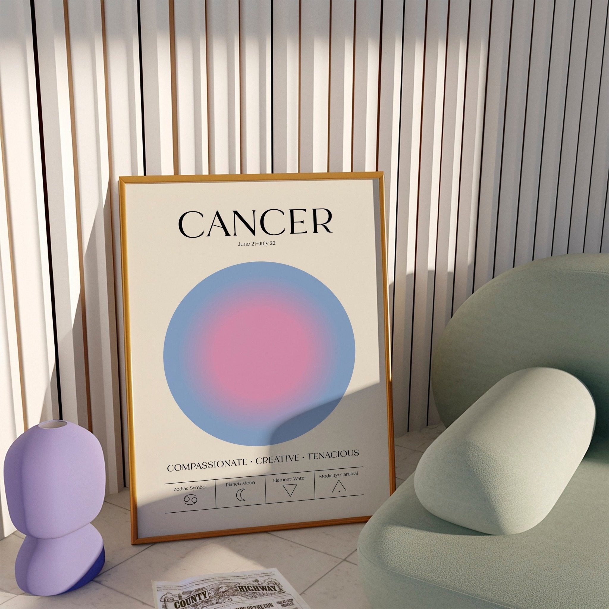 Cancer Zodiac Print | Unique Wall Art from Moonshine Prints