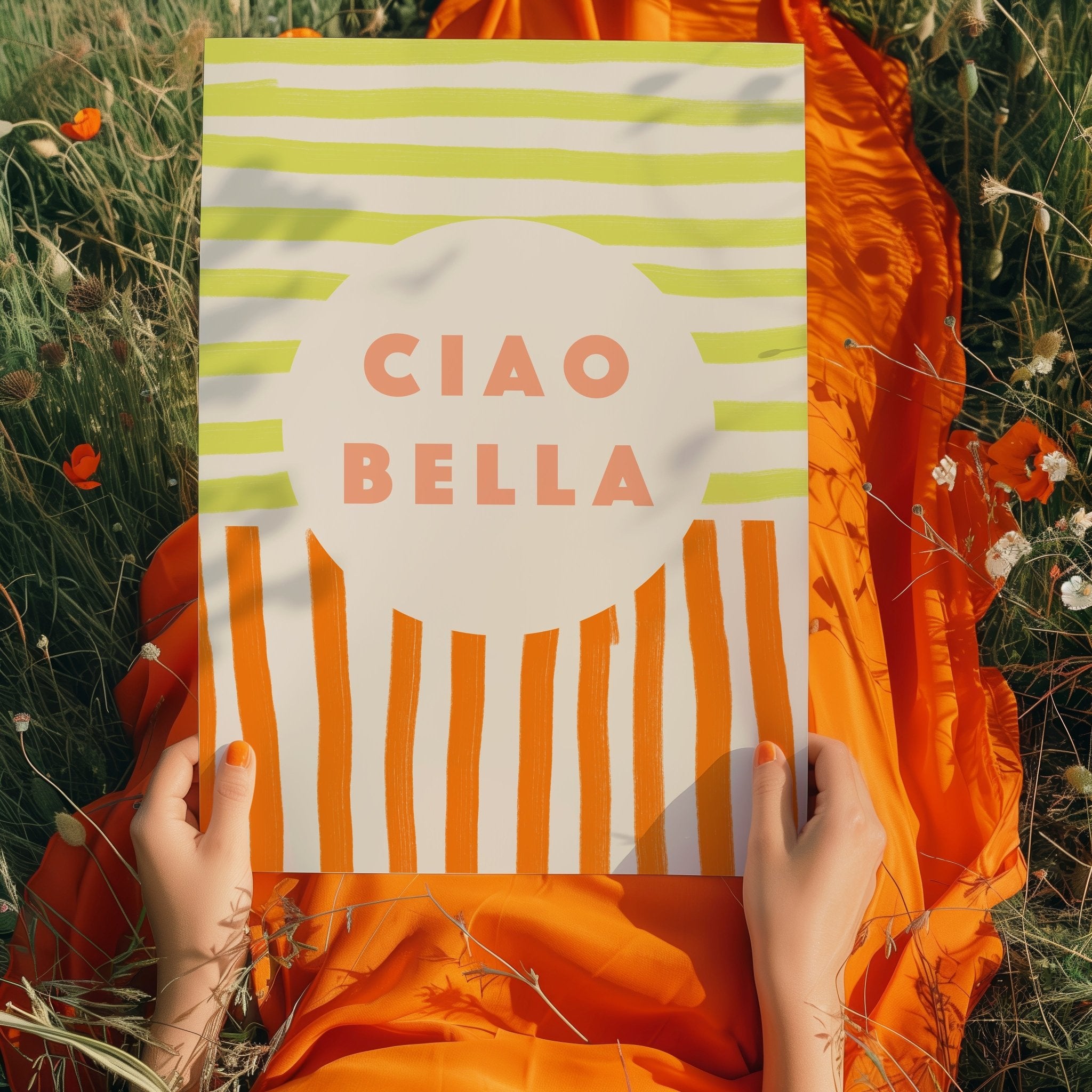 Ciao Bella Stripe Print | Unique Wall Art from Moonshine Prints