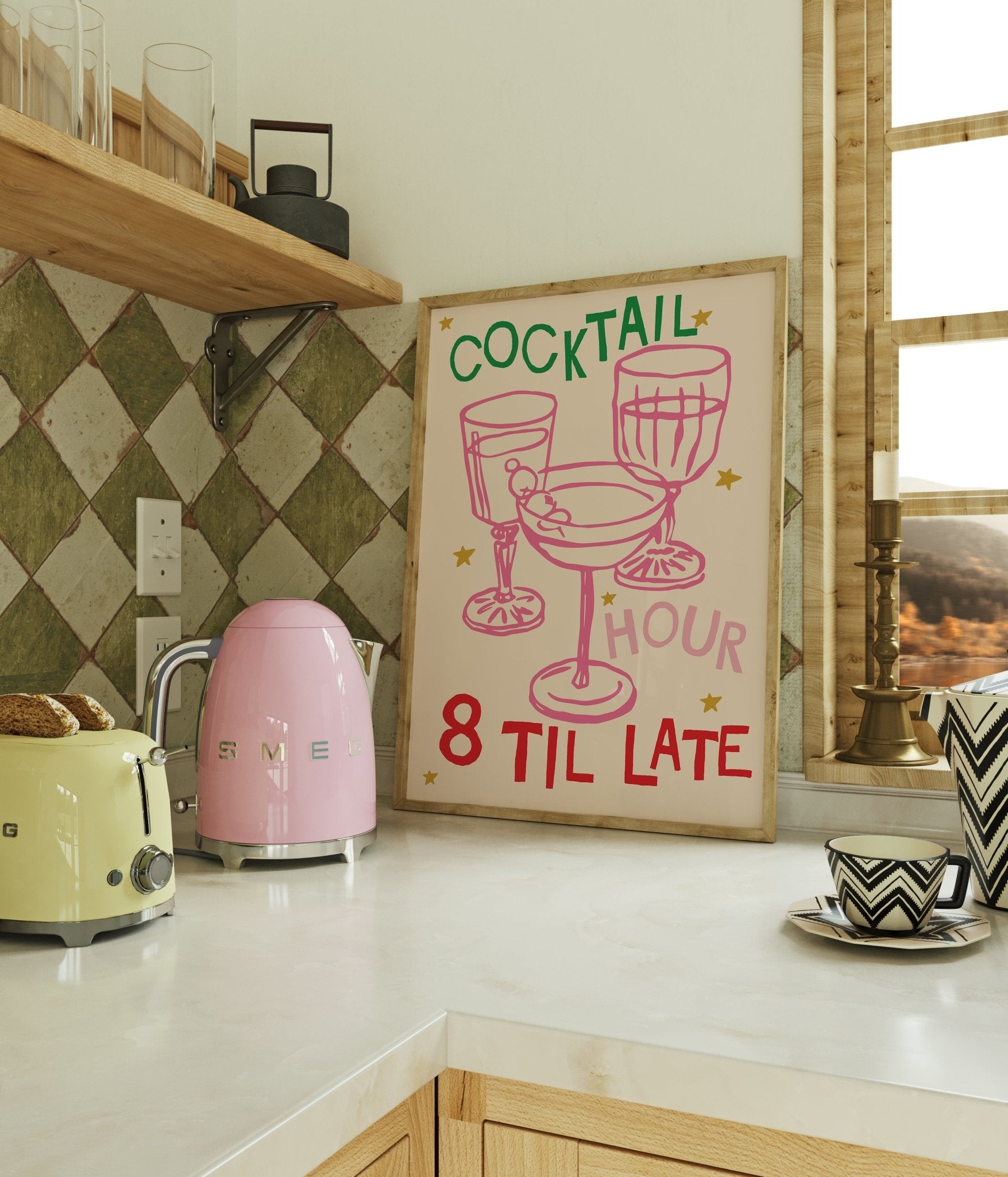 8 Til Late Cocktail Art | Unique Wall Art from Moonshine Prints