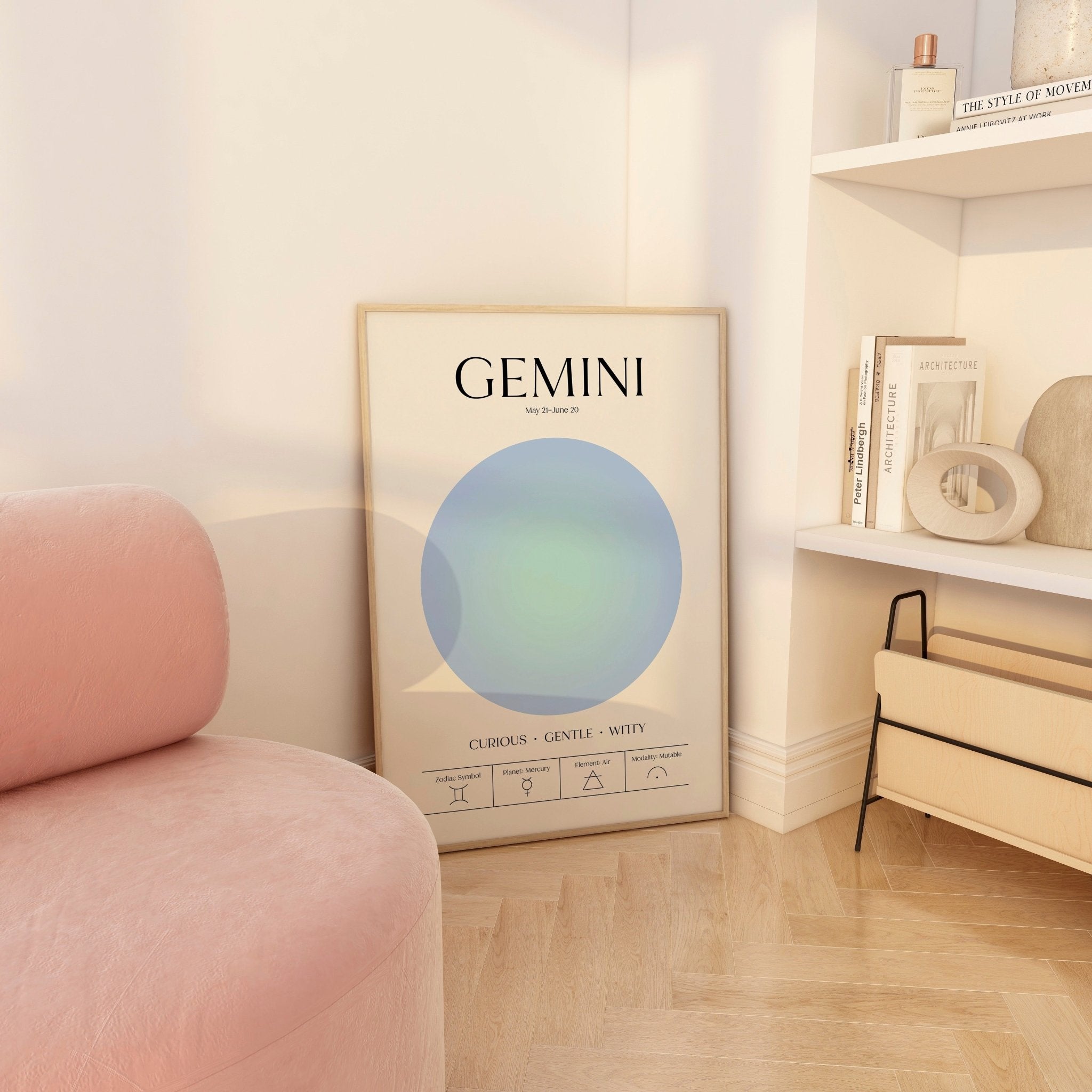 Gemini Zodiac Print | Unique Wall Art from Moonshine Prints