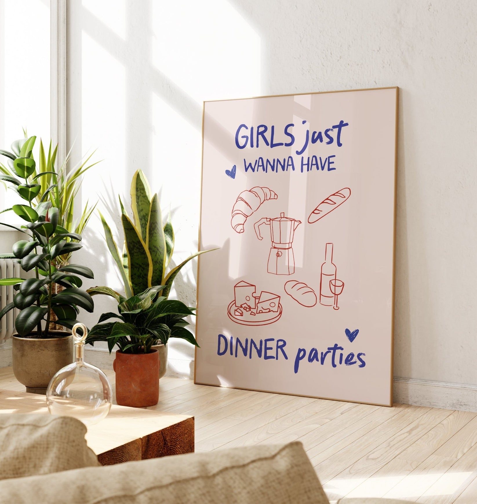 Girl's Dinner Party Print | Unique Wall Art from Moonshine Prints