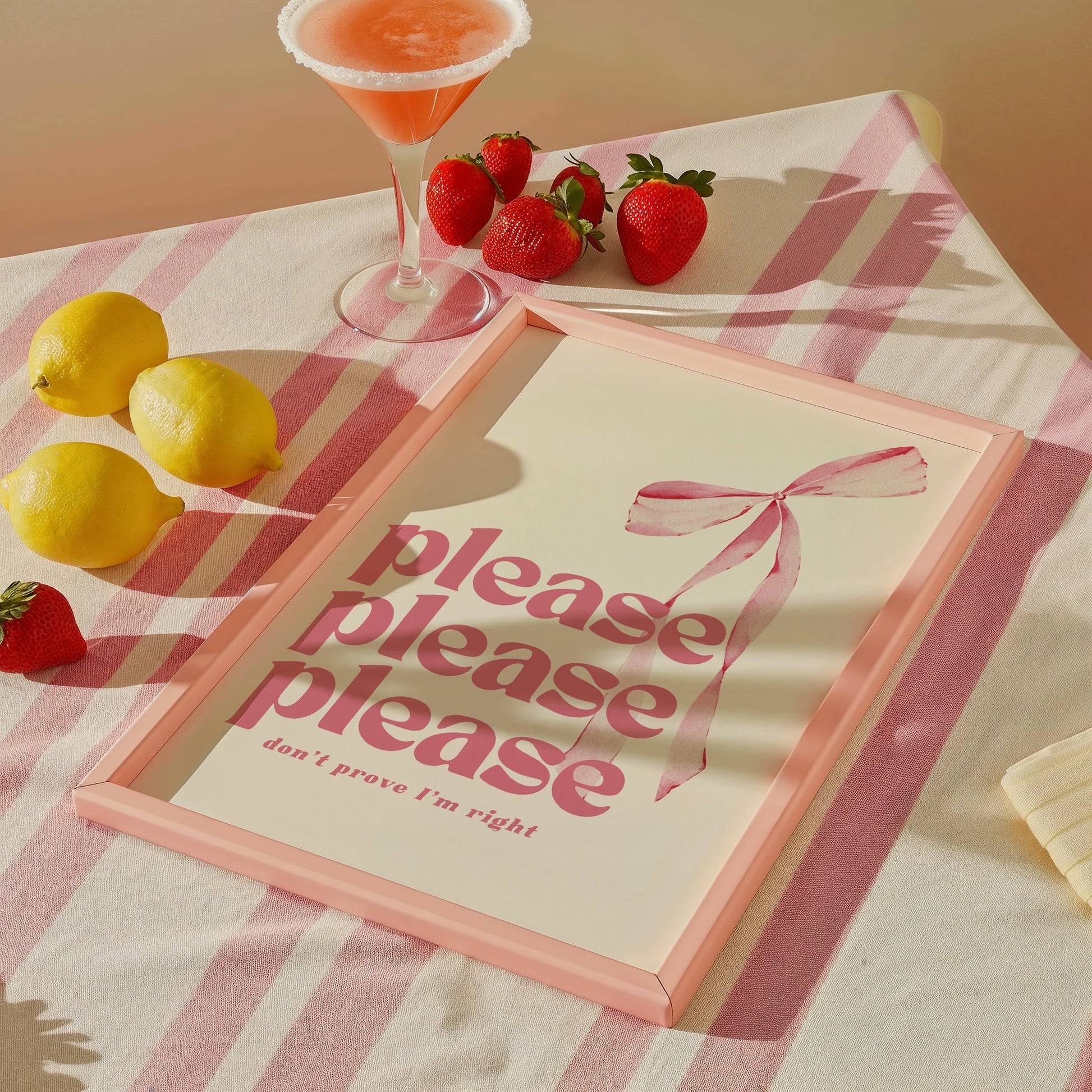 Please Please Please Pink Bow Print | Unique Wall Art from Moonshine Prints