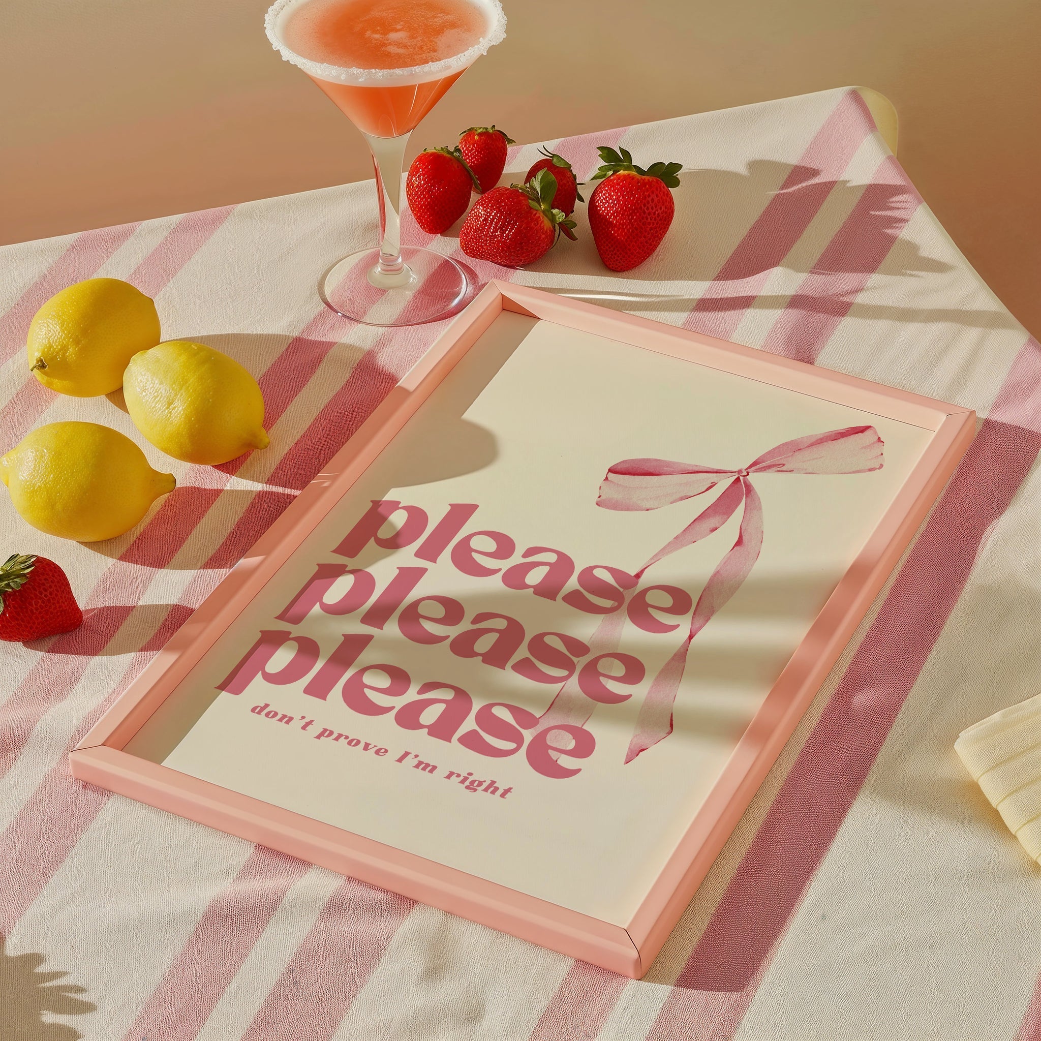 Please Please Please Pink Bow Print | Unique Wall Art from Moonshine Prints