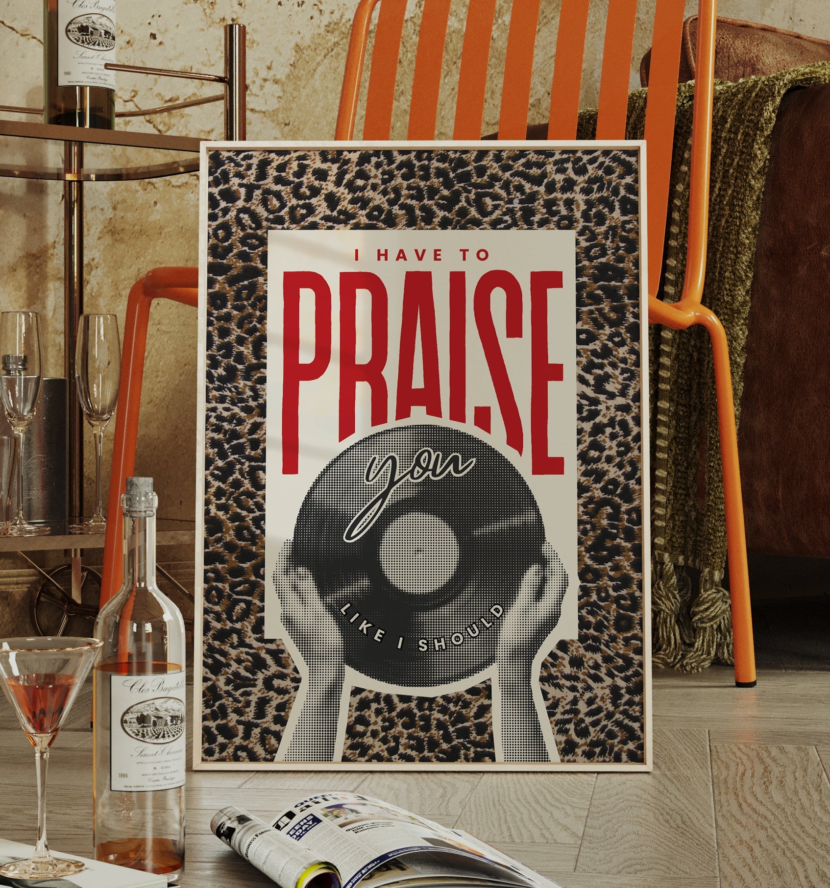 Praise You Dopamine Decor Print | Colourful Kitchen Wall Art ...