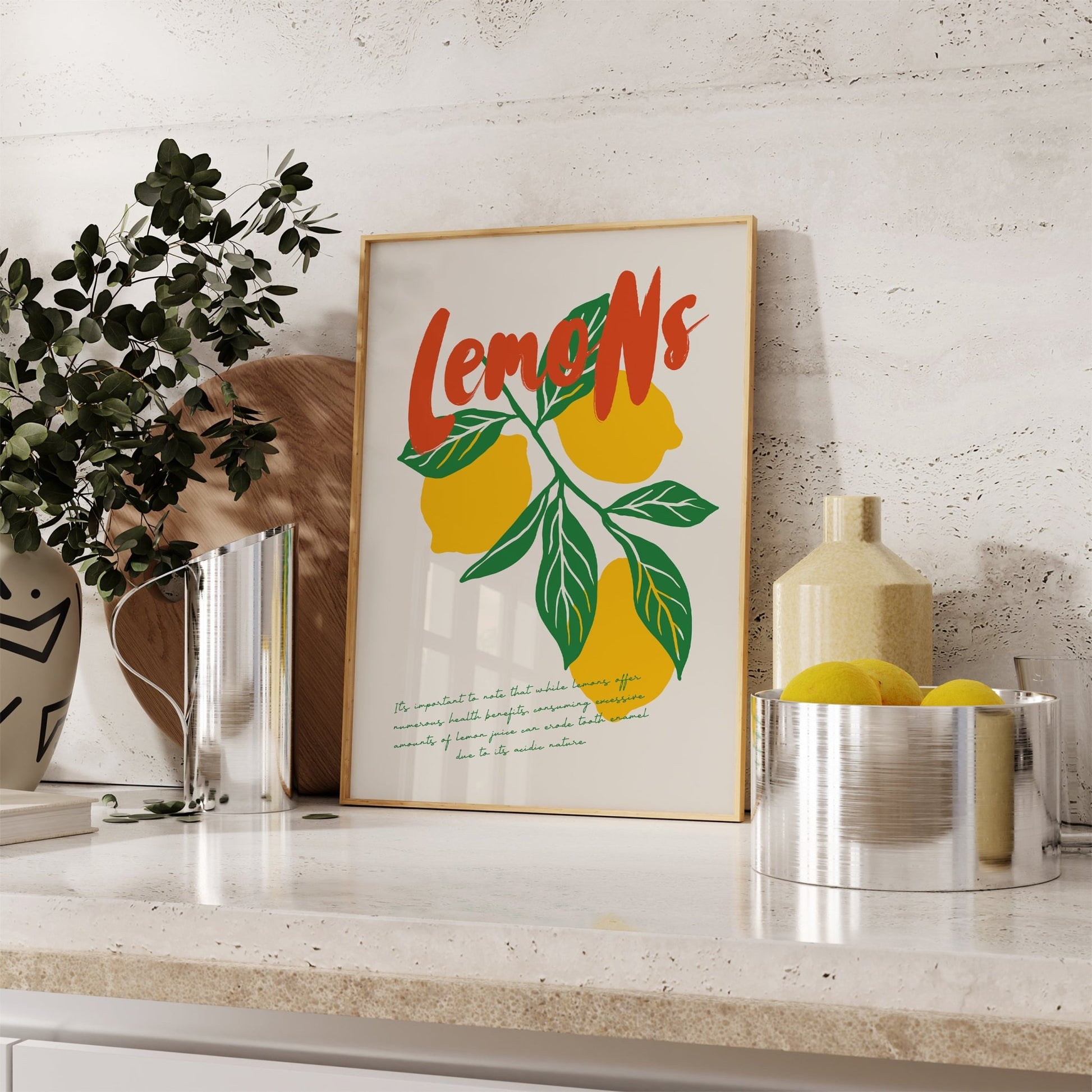 Retro Lemons Retro Kitchen Print | Unique Wall Art from Moonshine Prints