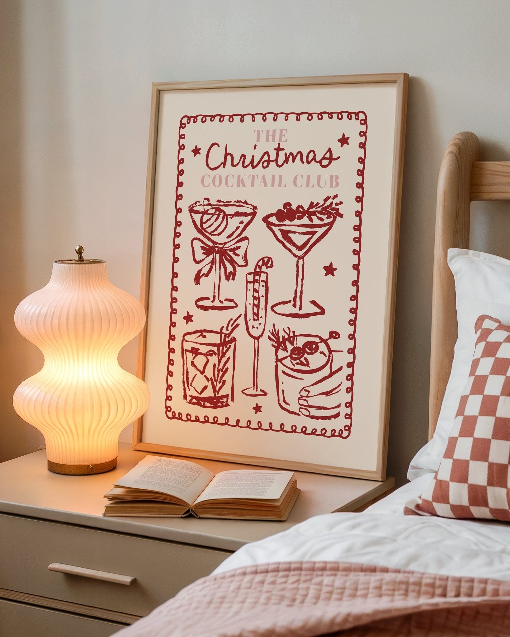 The Christmas Cocktail Club Print | Unique Wall Art from Moonshine Prints