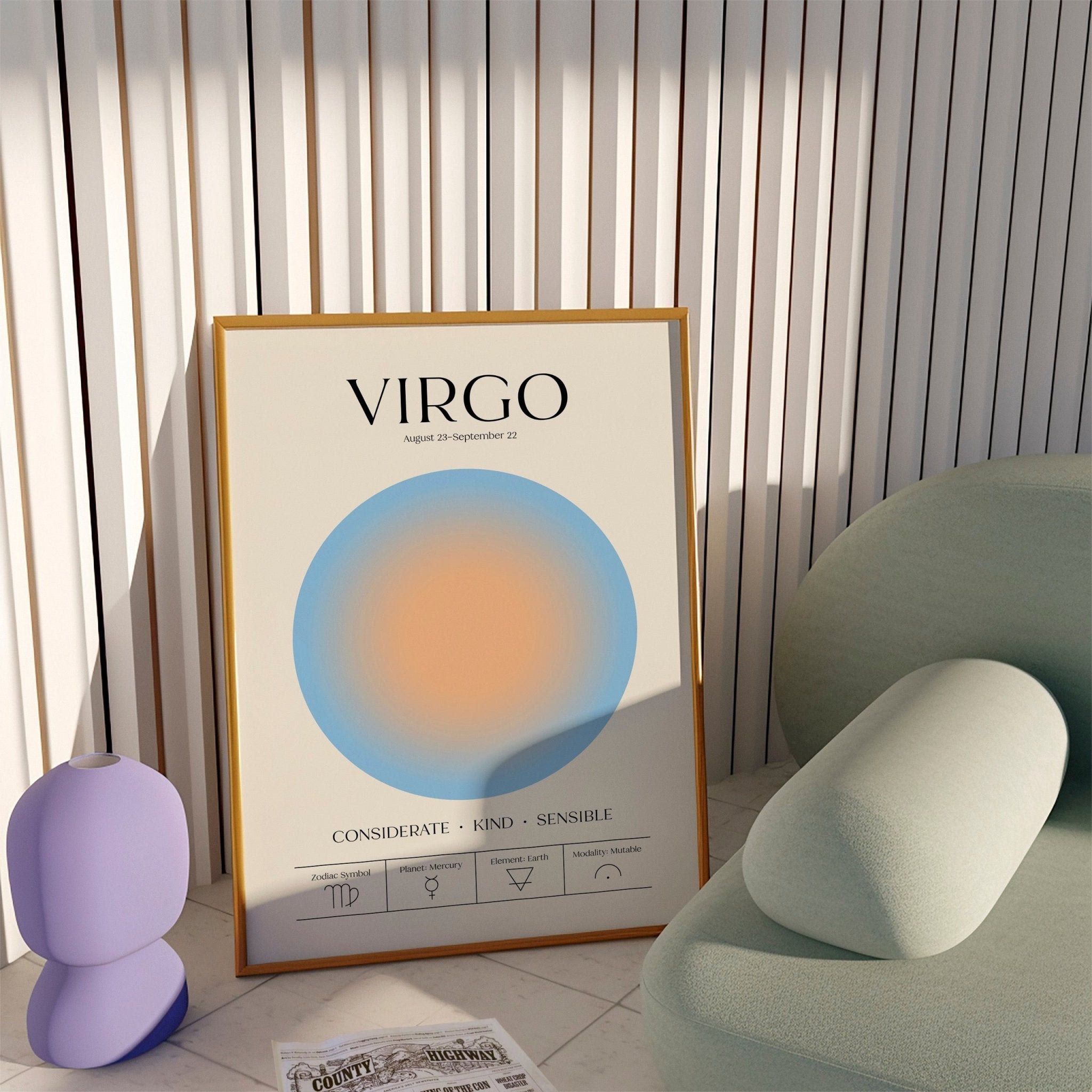 Virgo Zodiac Print | Unique Wall Art from Moonshine Prints