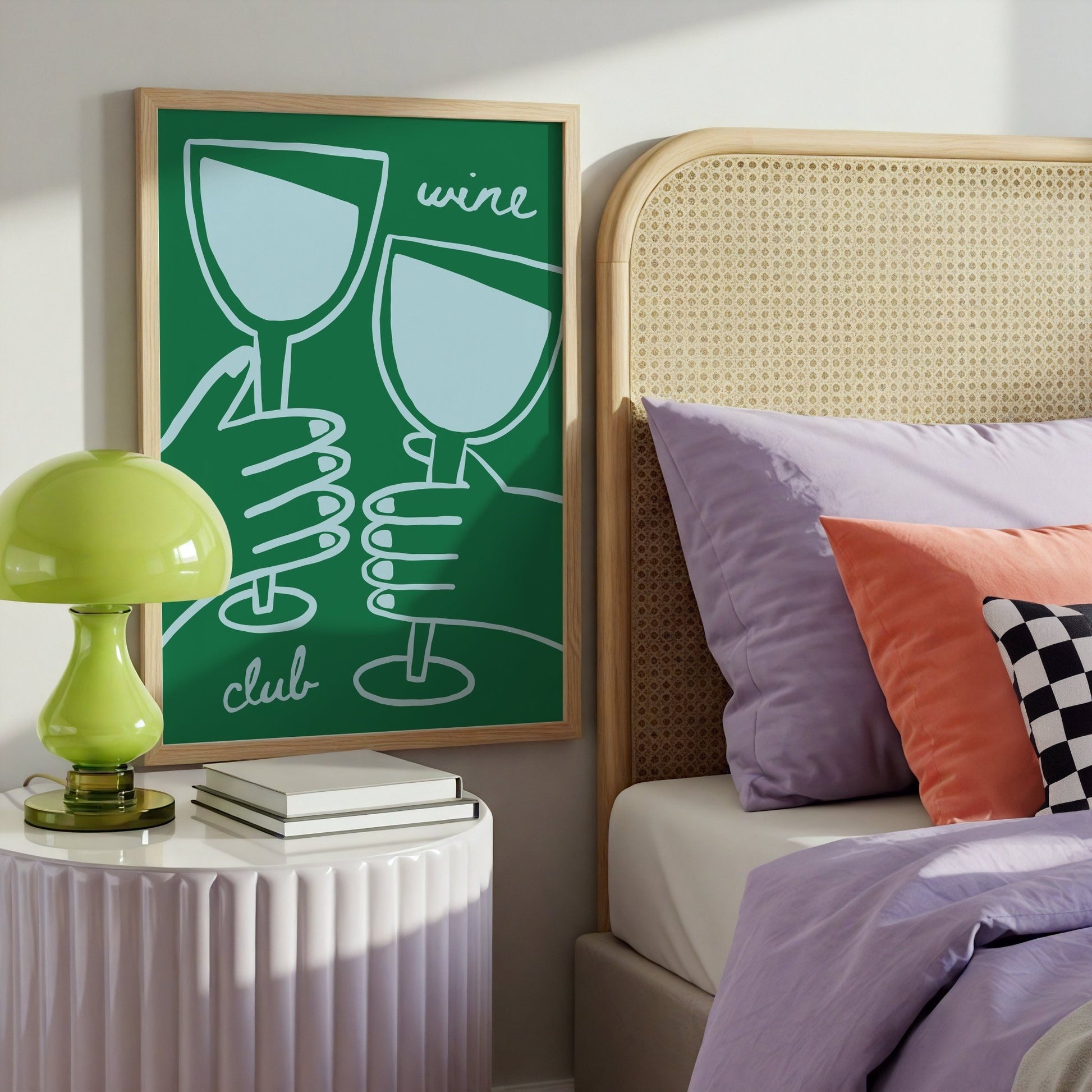 Wine Club Dark Green Print | Unique Wall Art from Moonshine Prints