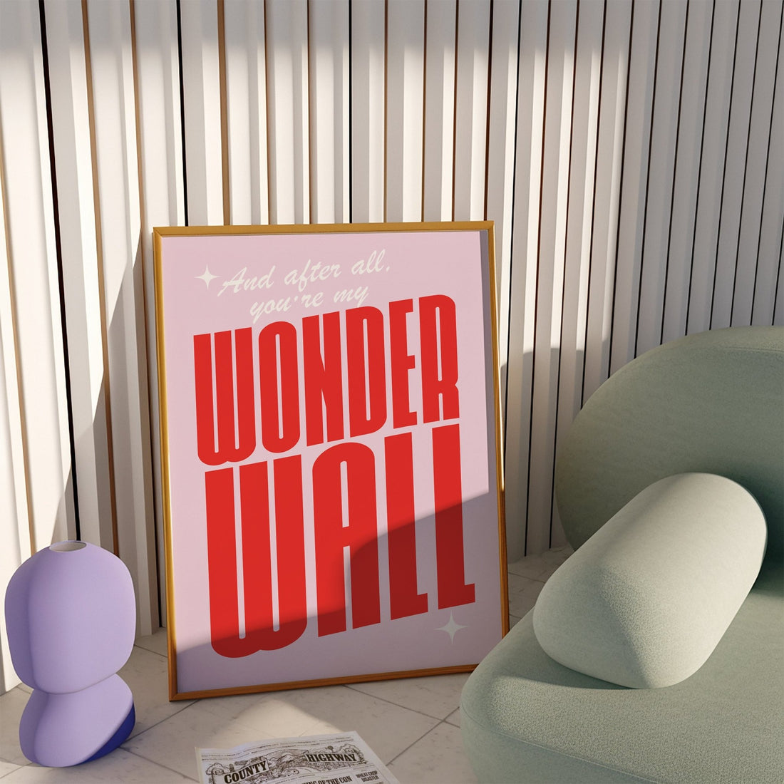 Wonderwall Inspired Print | Unique Wall Art from Moonshine Prints