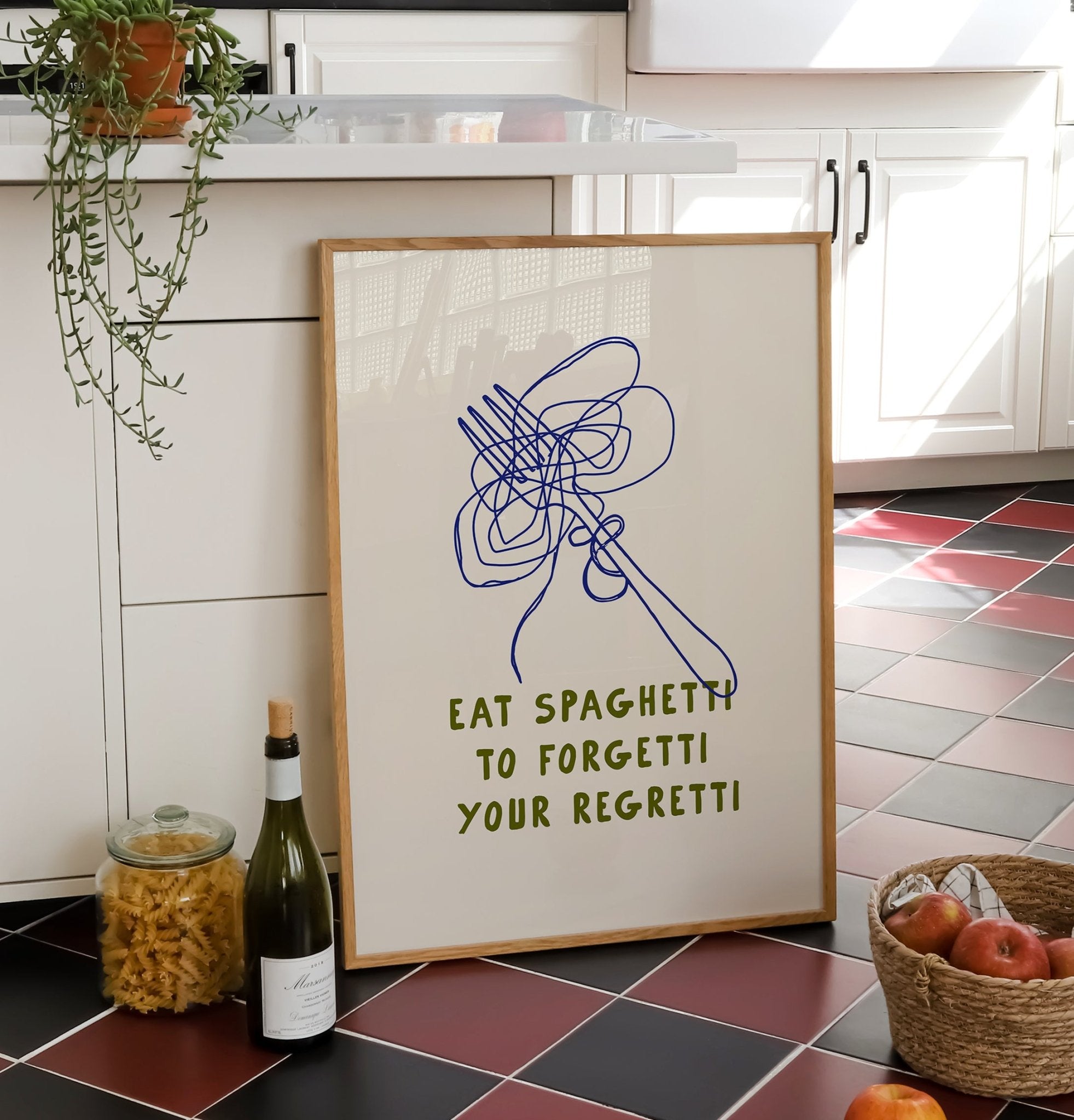 Eat Spaghetti to Forgetti - Spaghetti Print | Unique Wall Art from ...