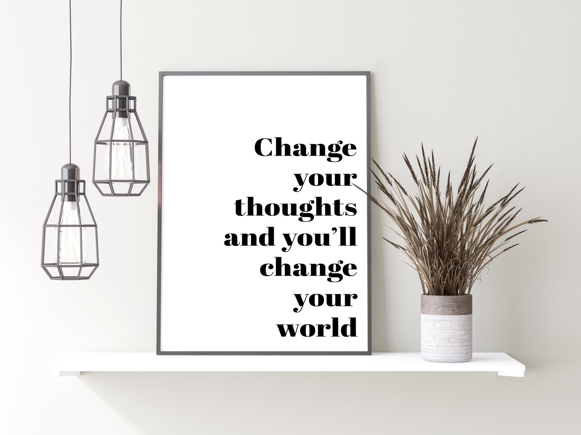 Change Your Thoughts Motivational Quotes Poster | Unique Wall Art from ...