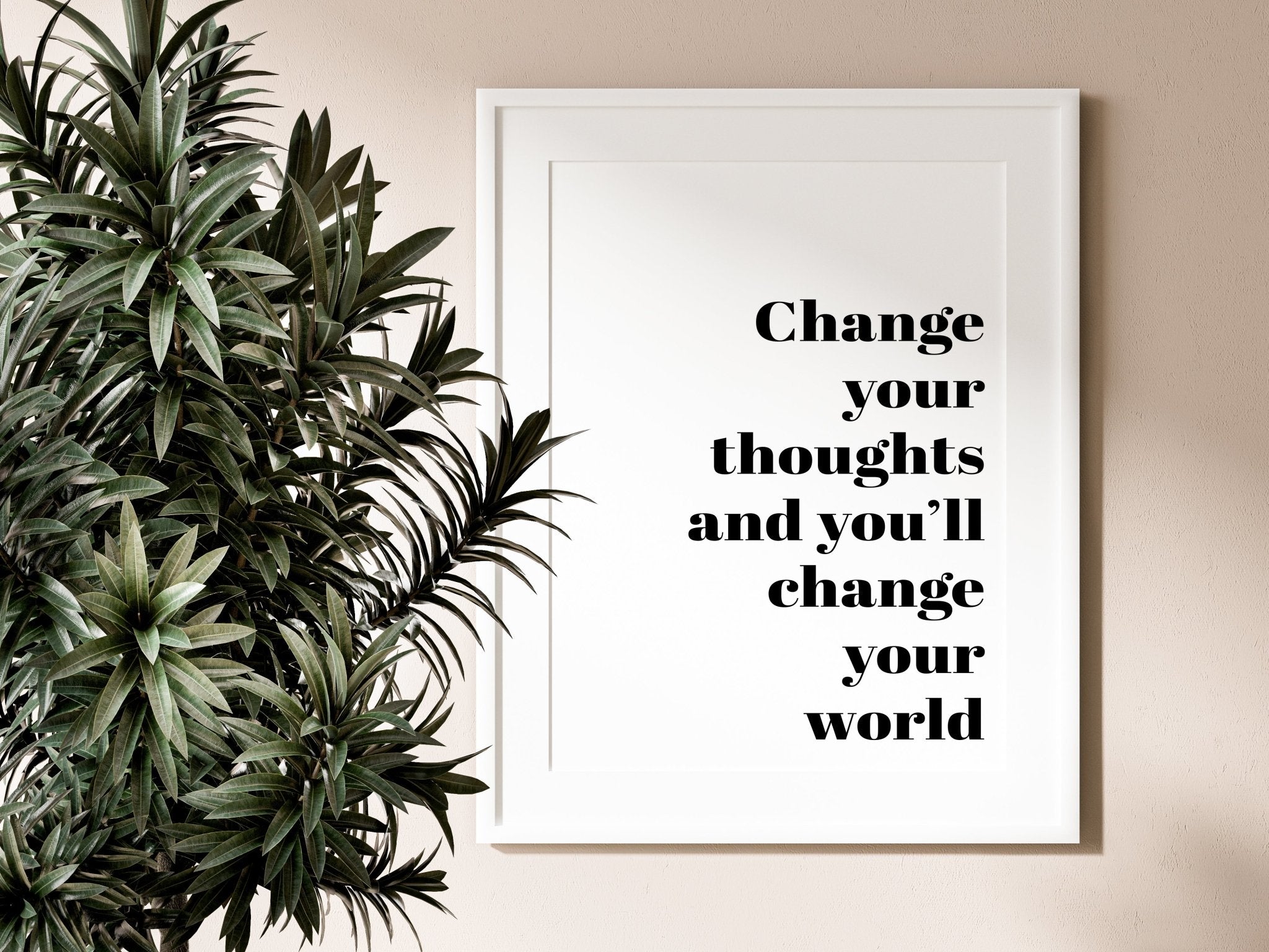 Change Your Thoughts Motivational Quotes Poster | Unique Wall Art from ...