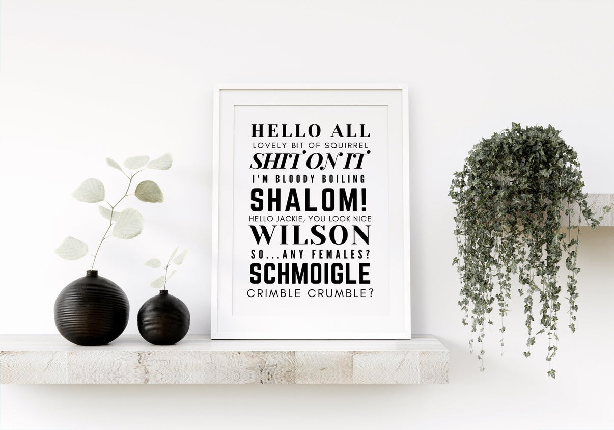 Friday Night Dinner Poster Print | Unique Wall Art from Moonshine Prints