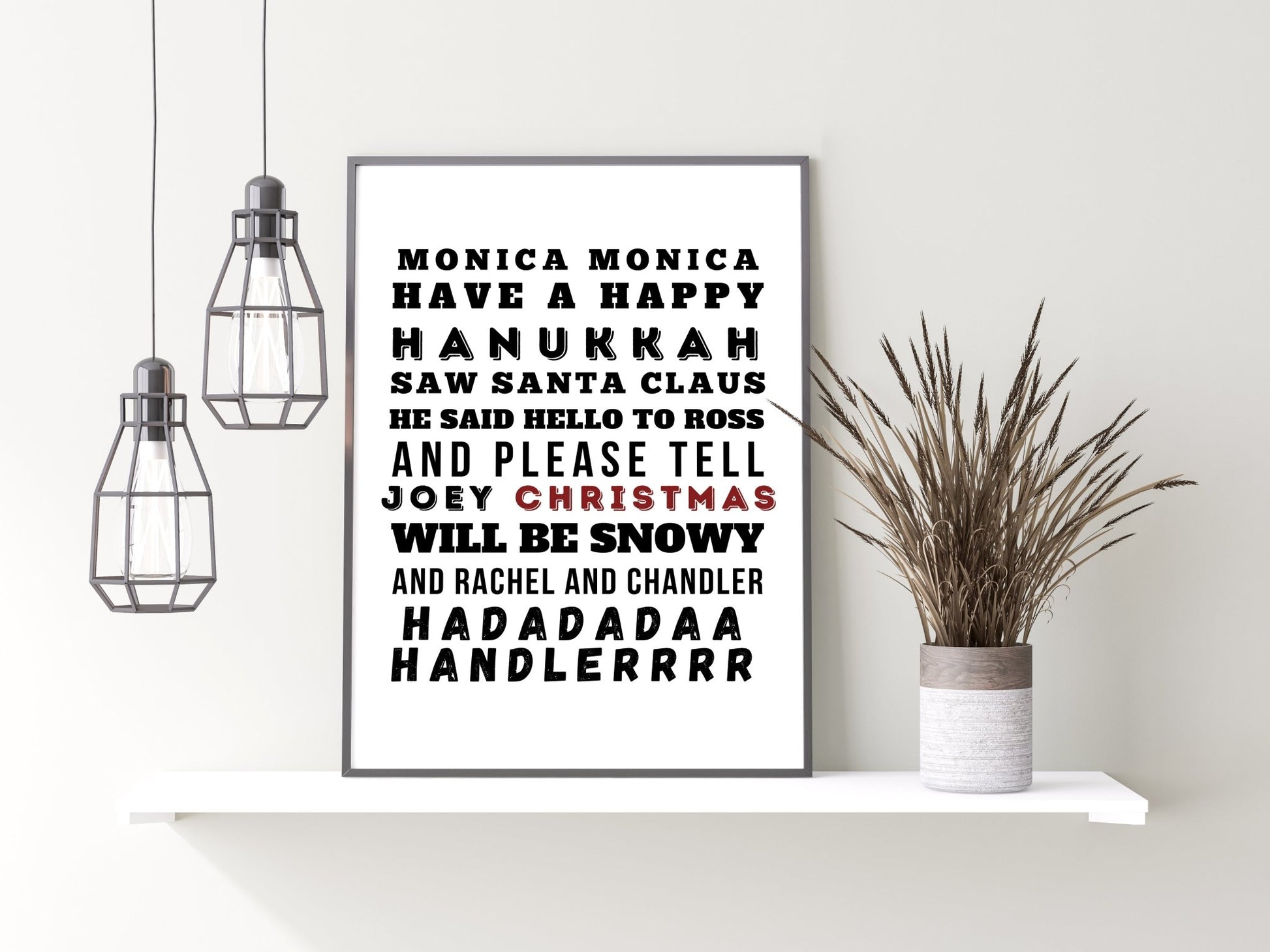 Friends Phoebe Christmas Song Lyrics Print | Thoughtful Christmas Gift ...