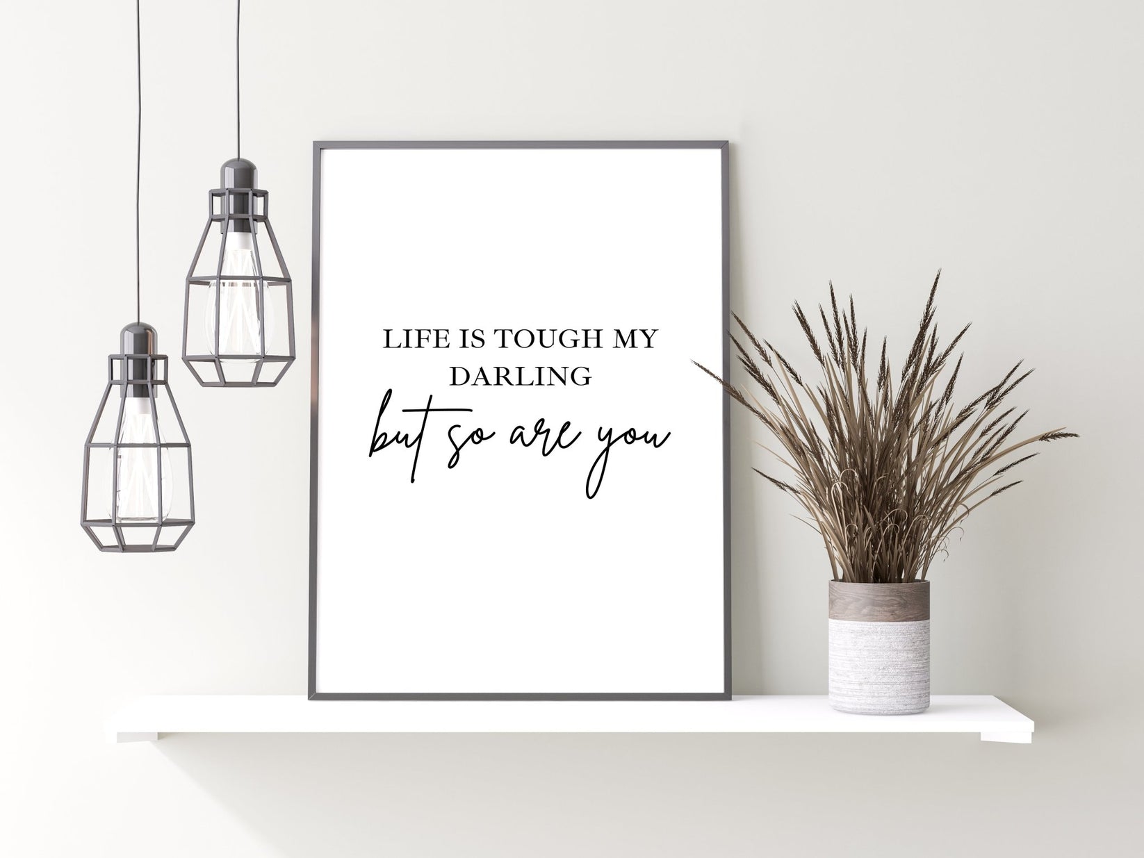 Life is Tough Quote Motivational Print | Unique Wall Art from Moonshine ...