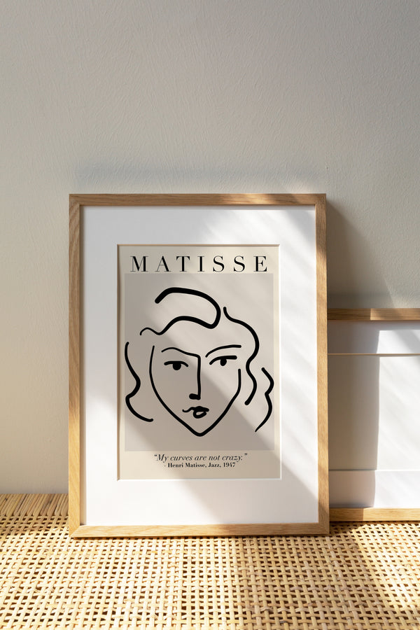 Matisse Face Print | Unique Wall Art from Moonshine Prints
