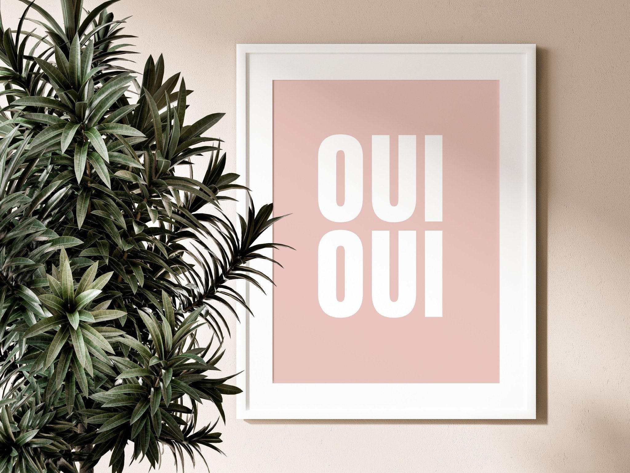 Oui Oui Funny Bathroom Sign Print | Unique Wall Art from Moonshine Prints