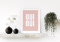 Oui Oui Funny Bathroom Sign Print | Unique Wall Art from Moonshine Prints
