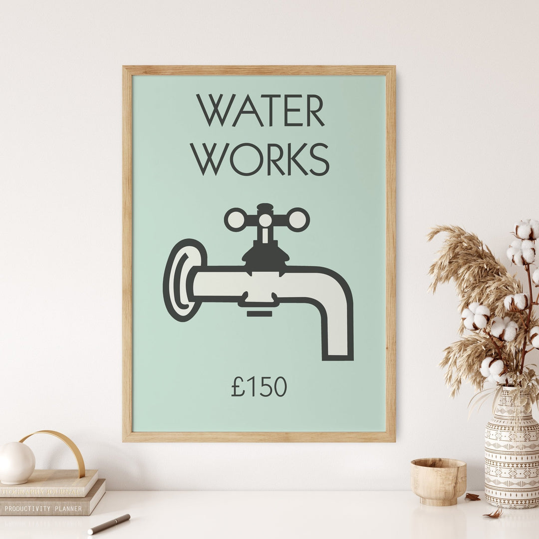 Retro Water Works Monopoly Print | Unique Wall Art from Moonshine Prints