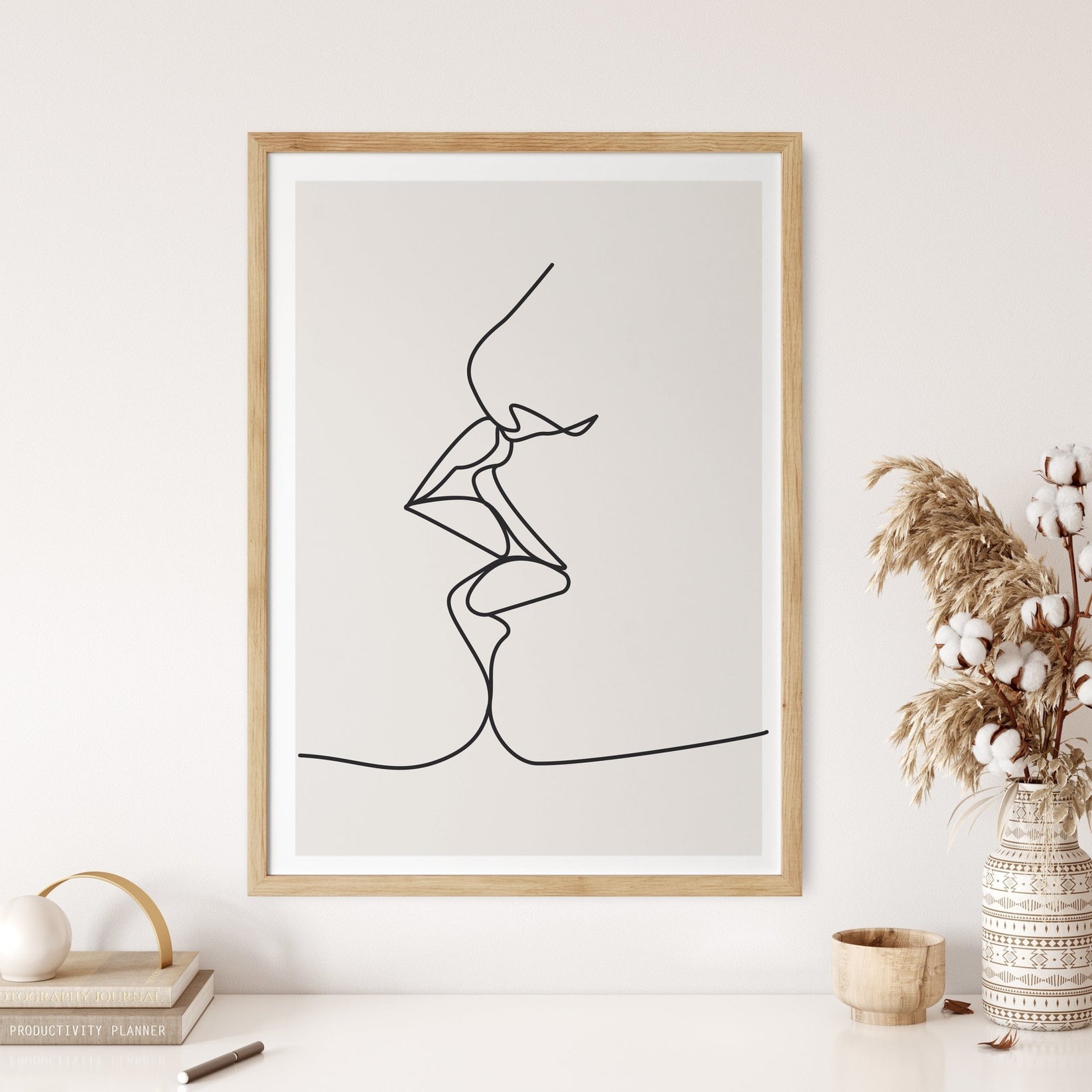 Abstract Kissing Print | Unique Wall Art from Moonshine Prints