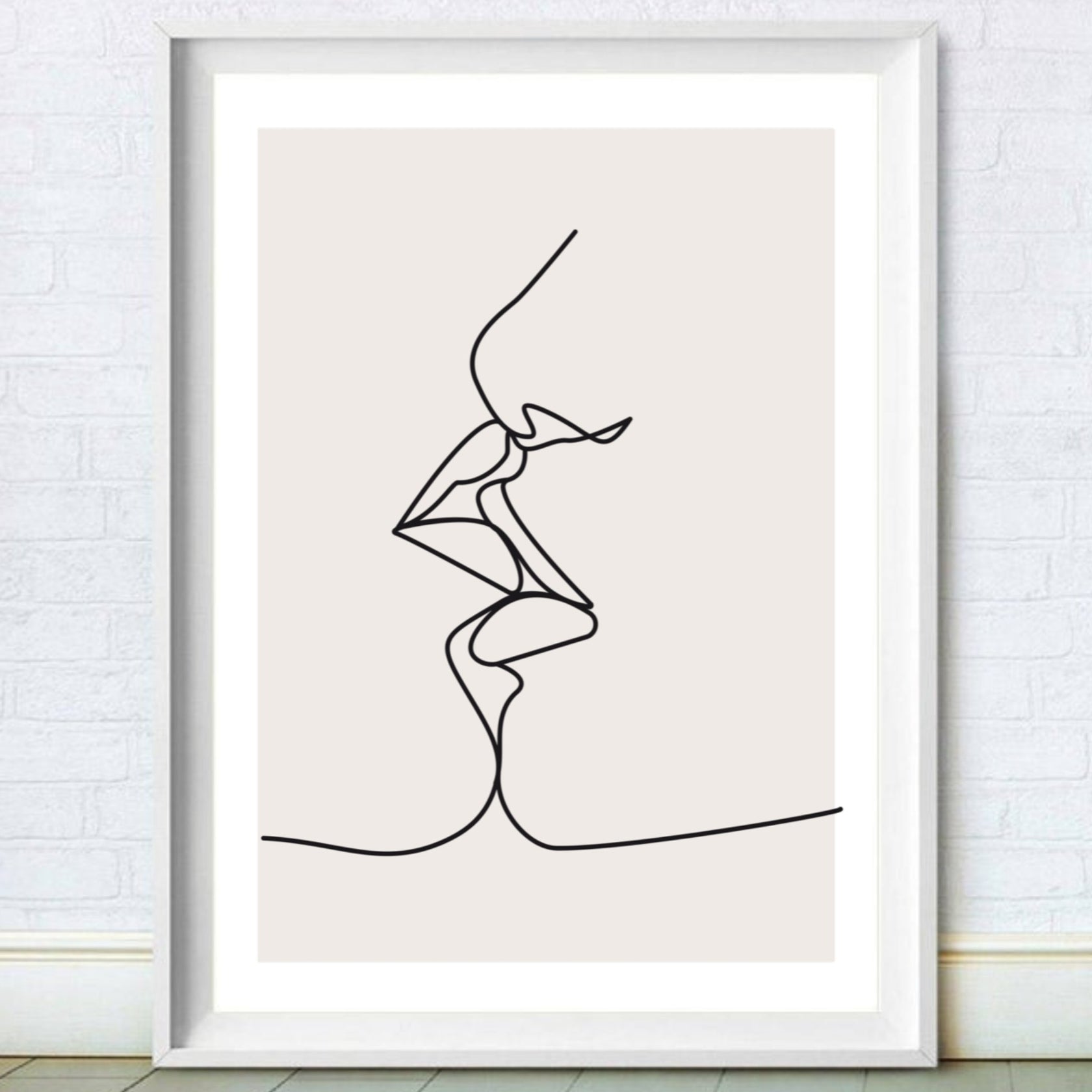 Abstract Kissing Print | Unique Wall Art from Moonshine Prints