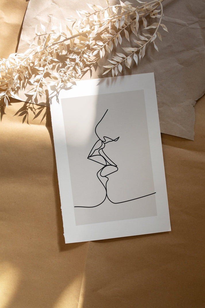 Abstract Kissing Print | Unique Wall Art from Moonshine Prints