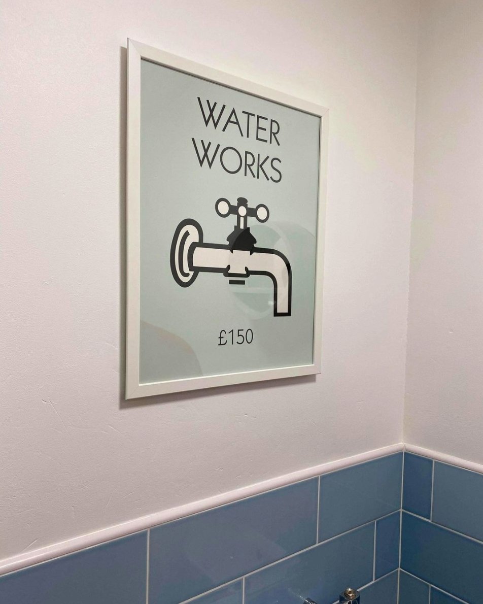 Retro Water Works Monopoly Print | Unique Wall Art from Moonshine Prints