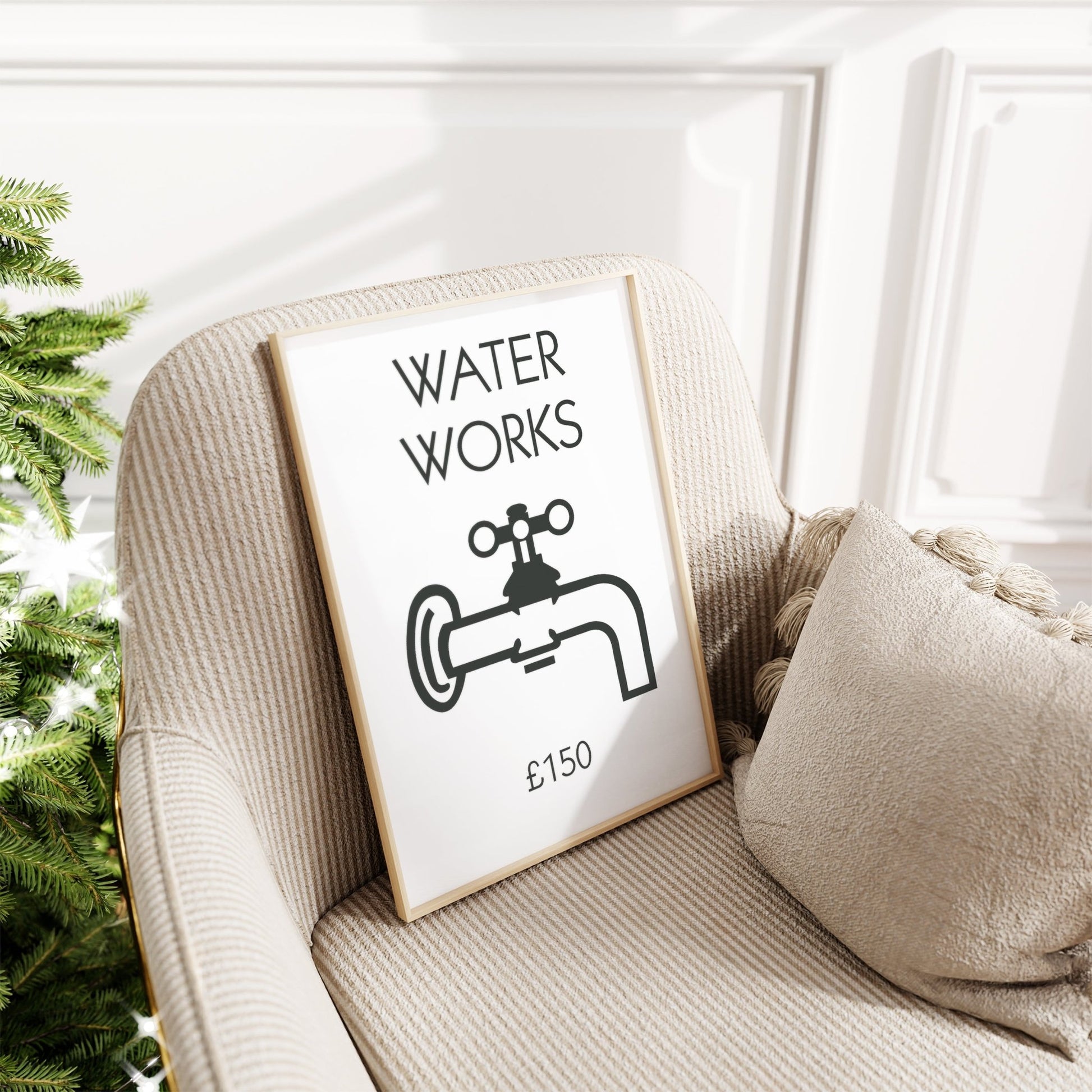 Retro Water Works Bathroom Print | Unique Wall Art from Moonshine Prints