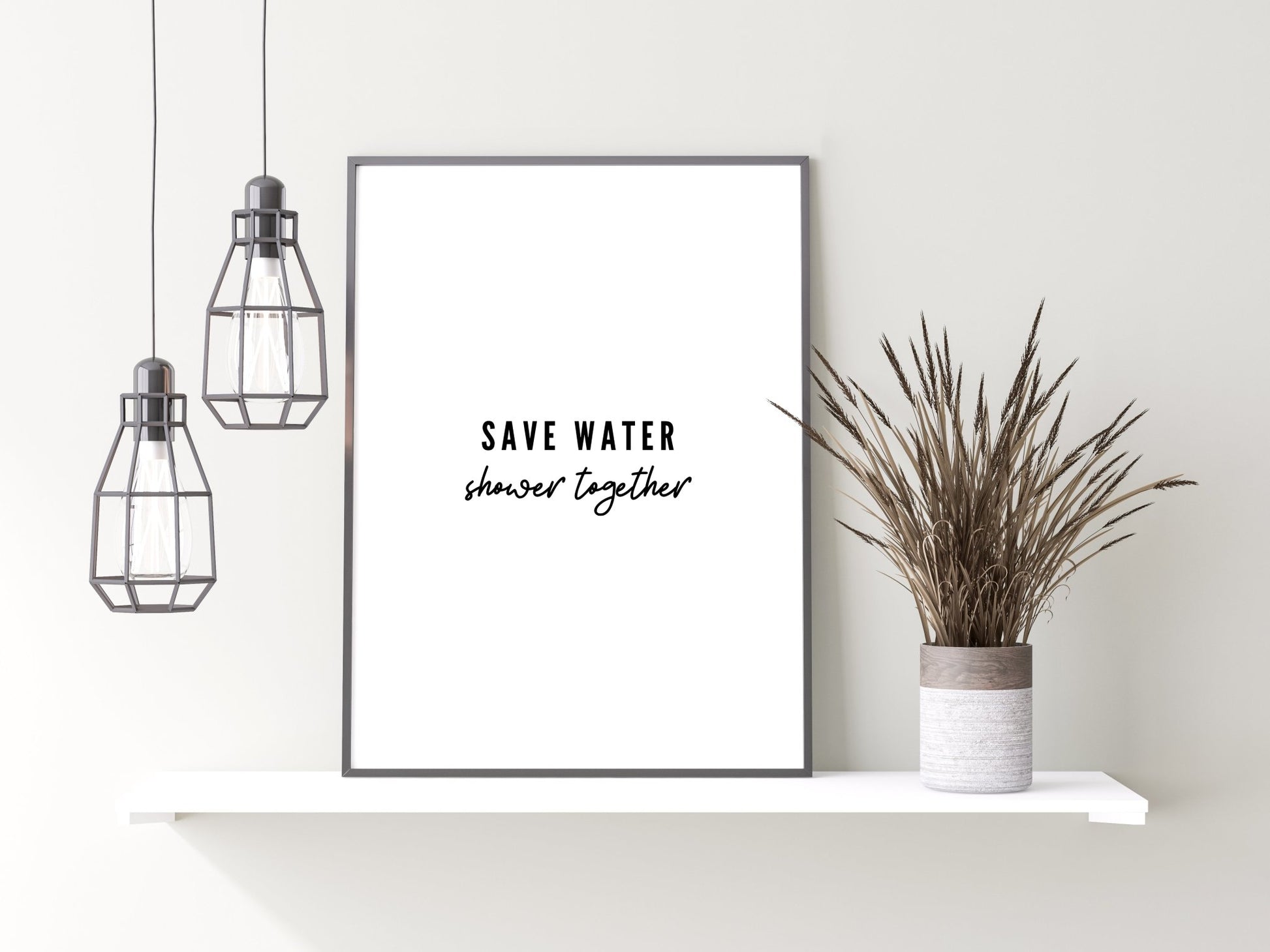 Save Water Shower Together Witty Bathroom Sign | Unique Wall Art from ...
